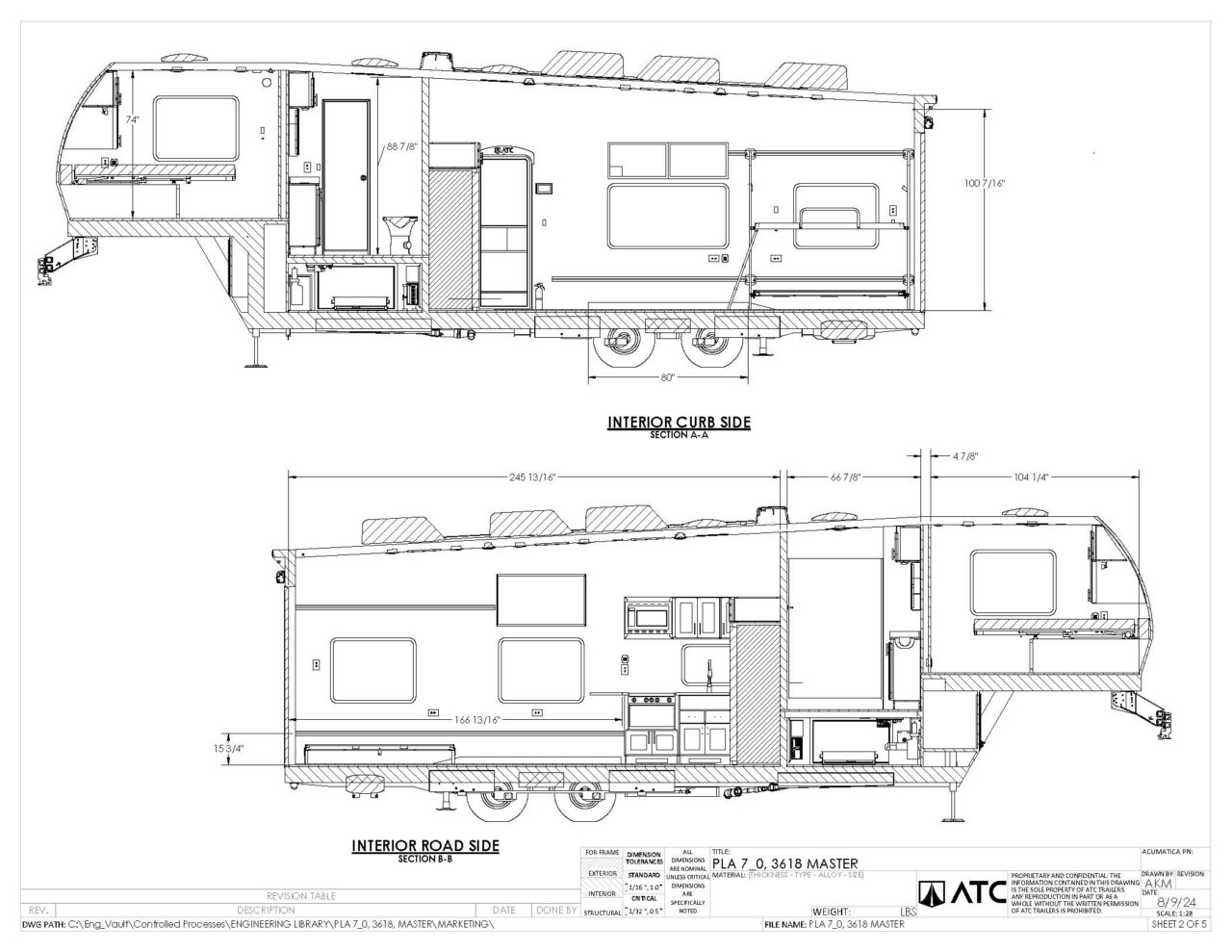 Plā 750 Fifth Wheel - 3618 - ATC Trailers